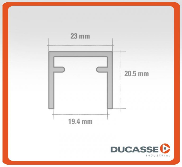 Riel de Aluminio Ducasse CD-50 Canal | Tira x 2 mtrs – Provecom